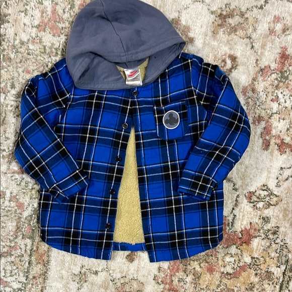 Disney | Jackets & Coats | Disney Blue Plaid Kids Jacket With Hood | Poshmark